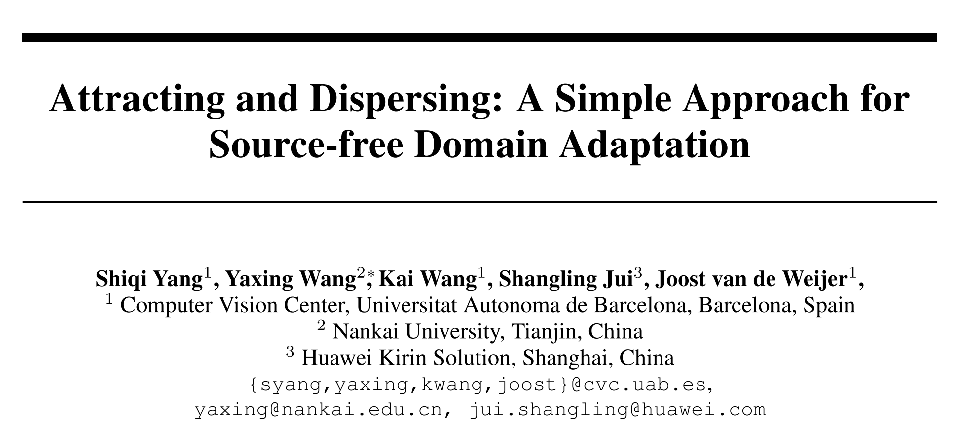 Attracting And Dispersing A Simple Approach For Source Free Domain Adaptation Yaxing Research